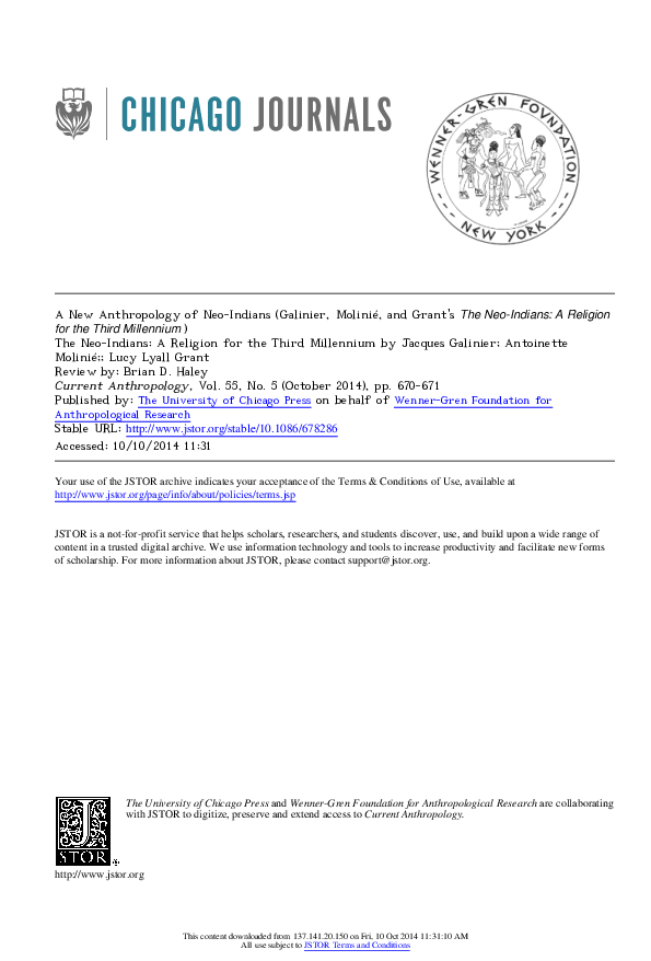 (PDF) A New Anthropology of Neo-Indians (Review of Jacques Galinier and ...