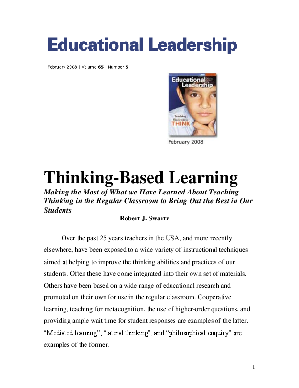 (PDF) Thinking-Based Learning