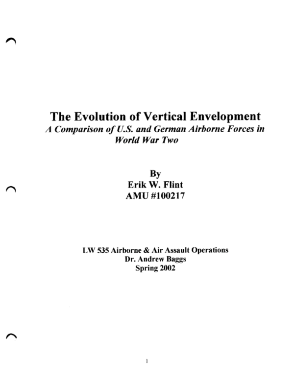 (PDF) The Evolution of Vertical Envelopment in World War Two