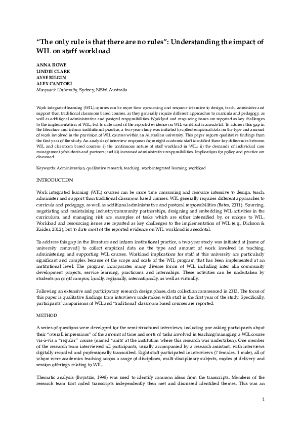 (PDF) “The only rule is that there are no rules”: Understanding the ...