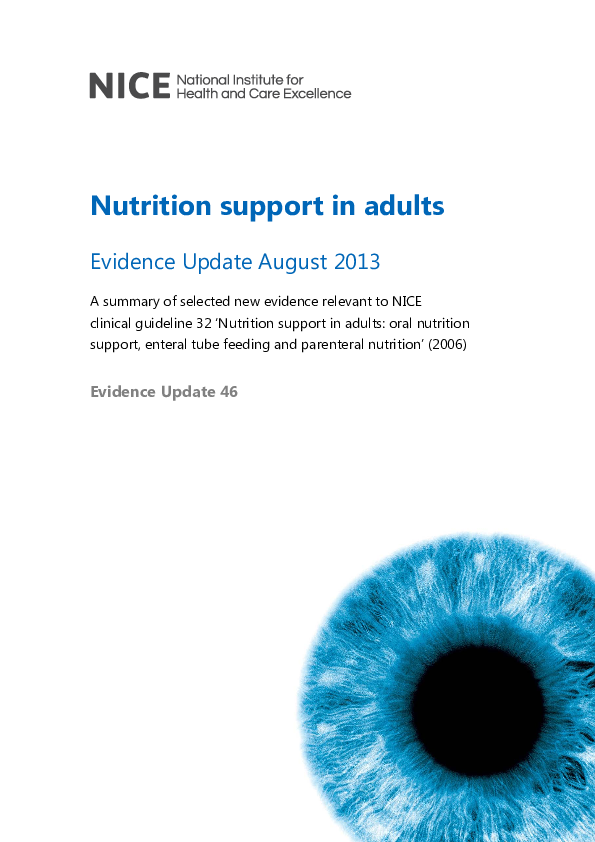 (PDF) Nutrition support in adults