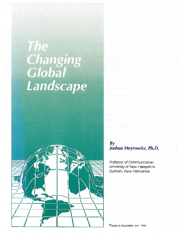 (PDF) “The Changing Global Landscape"