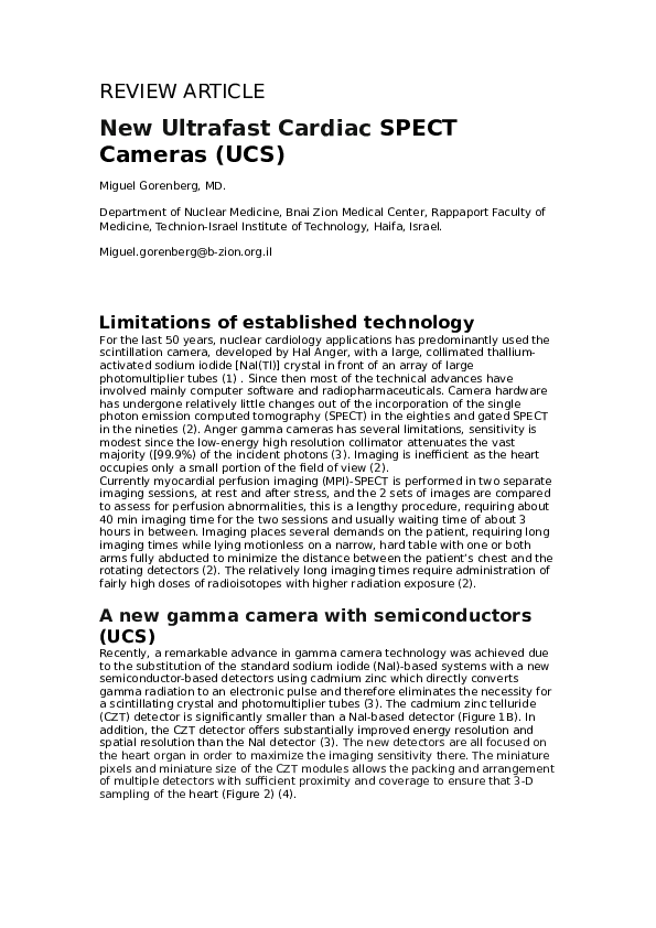 (DOC) New Ultrafast Cardiac SPECT Cameras (UCS)