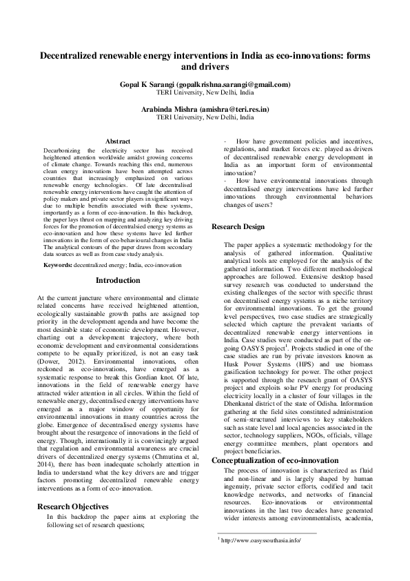 Research paper on renewable energy pdf