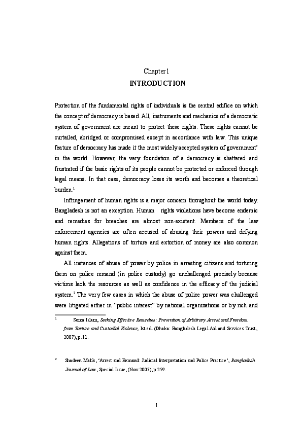 (DOC) ARREST, REMAND AND TORTURE IN BANGLADESH: SEEKING EFFECTIVE REMEDIES