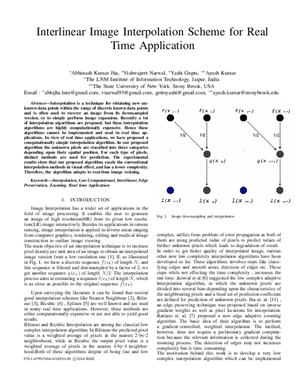 Pdf Interlinear Image Interpolation Scheme For Real Time Application
