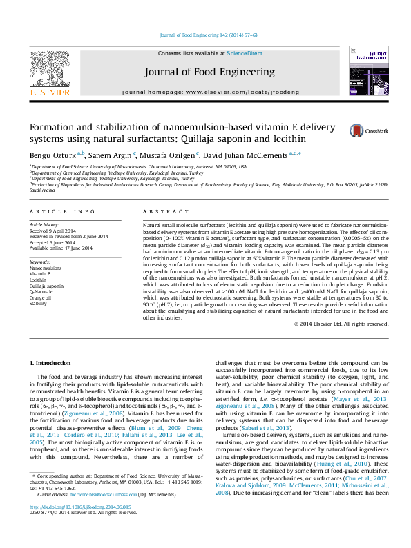 (PDF) Formation and stabilization of nanoemulsion-based vitamin E ...
