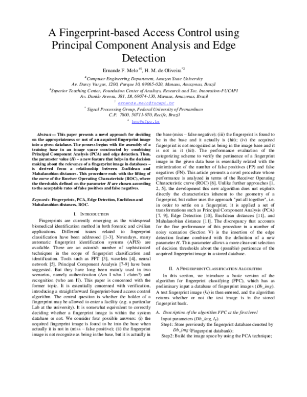 (PDF) A Fingerprint-based Access Control using Principal Component Analysis and Edge Detection ...