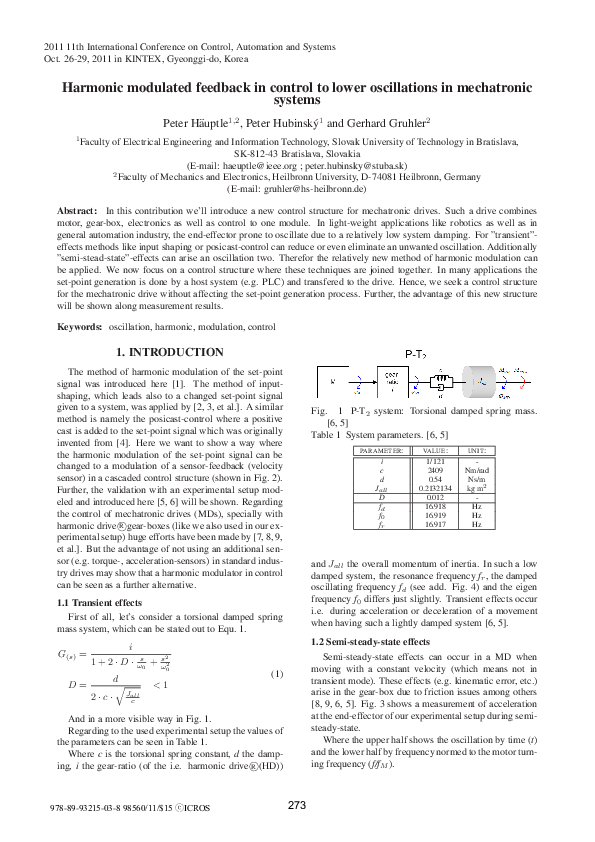 (PDF) Harmonic modulated feedback in control to lower oscillations in ...