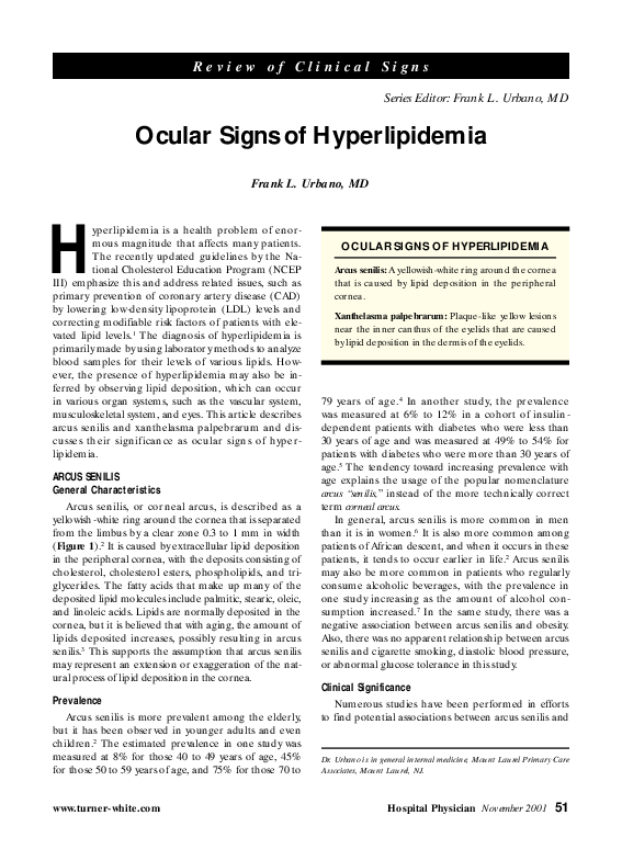 (PDF) Ocular Signs of Hyperlipidemia | Frank Urbano - Academia.edu