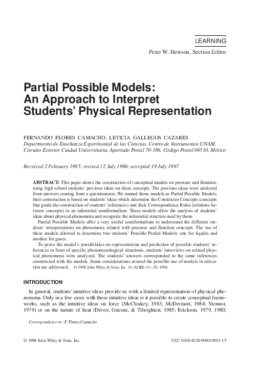 (PDF) Partial possible models: An approach to interpret students ...