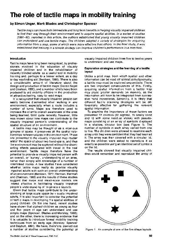 (PDF) The role of tactile maps in mobility training