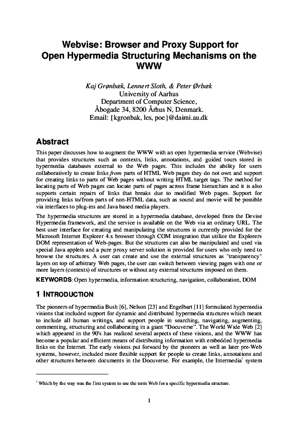 (PDF) Webvise: Browser and Proxy Support for Open Hypermedia ...