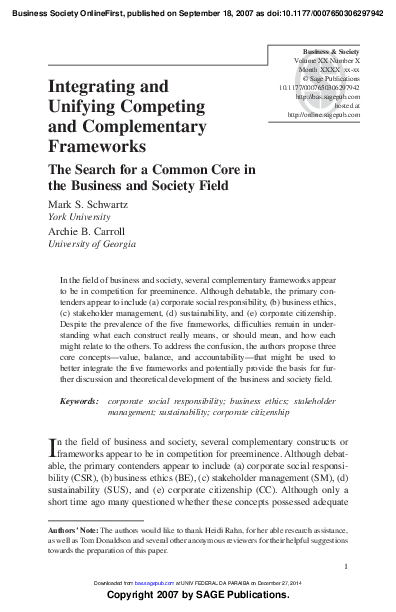 (PDF) Integrating and Unifying Competing and Complementary Frameworks ...