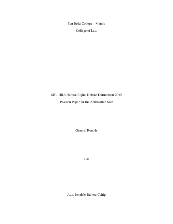 (PDF) San Beda College – Manila College of Law SBL-HRA Human Rights ...