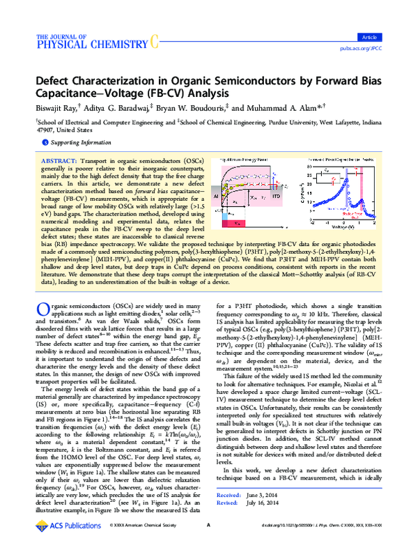 (PDF) Defect Characterization in Organic Semiconductors by Forward Bias ...