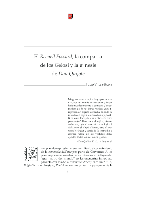 (PDF) El Recueil Fossard, la compañía de los Gelosi y la génesis de Don ...
