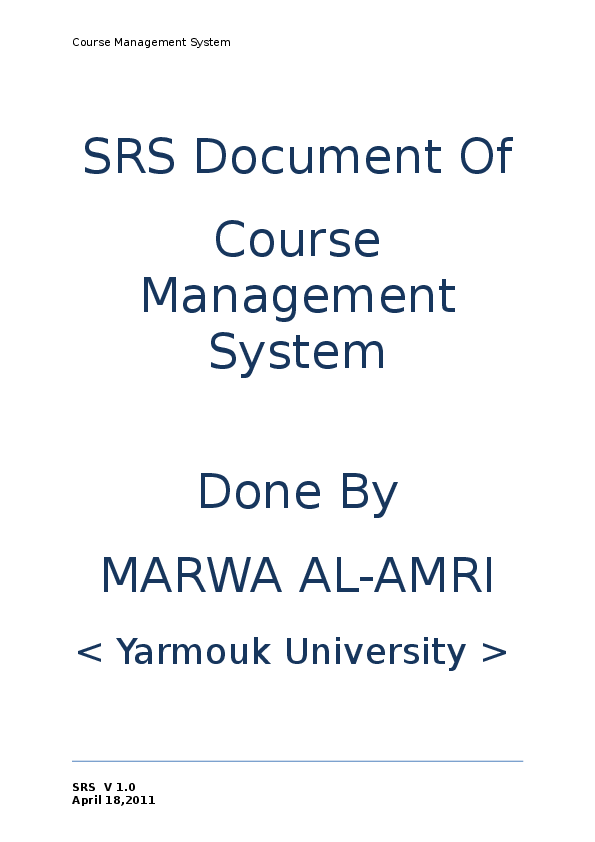 (DOC) SRS Document Of Course Management System