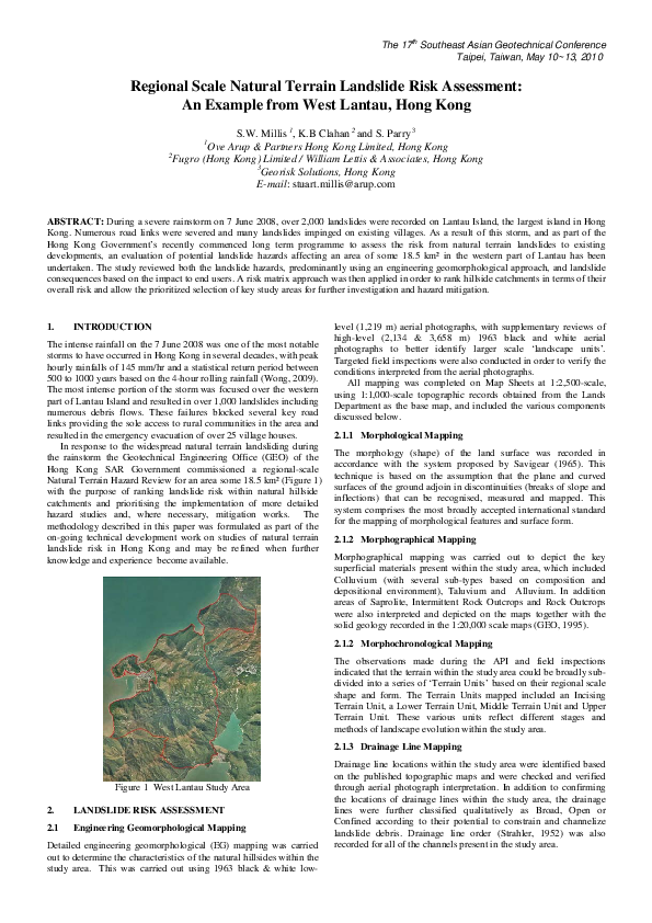 (PDF) Regional Scale Natural Terrain Landslide Risk Assessment: An ...