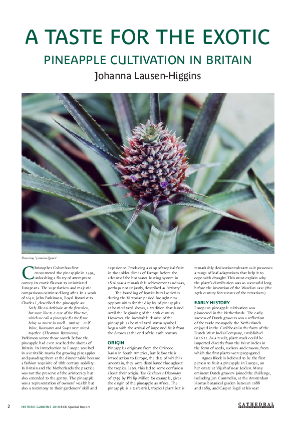 (PDF) A Taste for the Exotic- history of pineapple growing