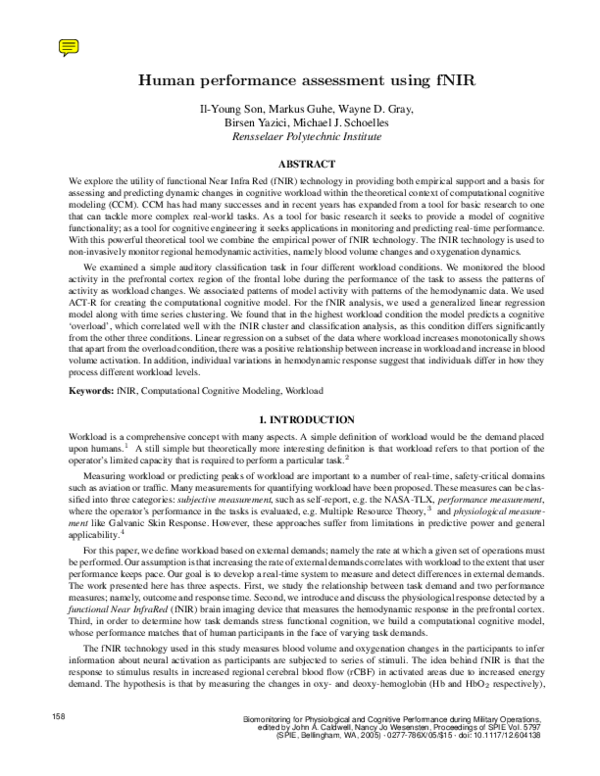 (PDF) Human performance assessment using fNIR