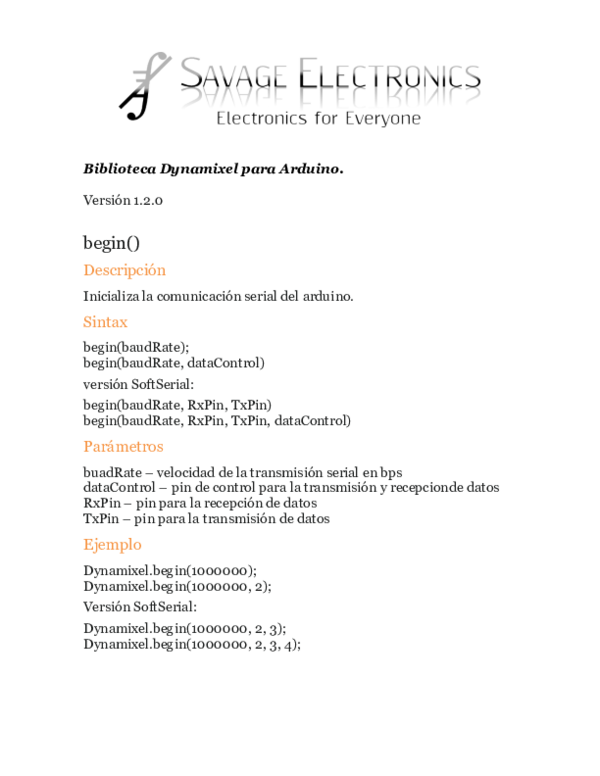 Pdf Dynamixel Library
