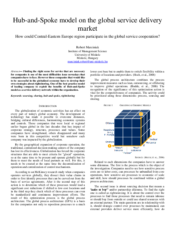 (PDF) Hub-and-Spoke model on the global service delivery market