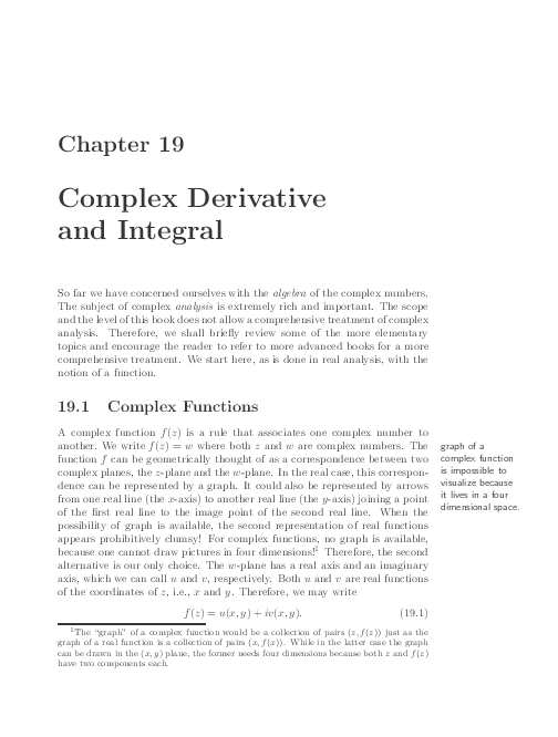 (PDF) Complex Derivative and Integral
