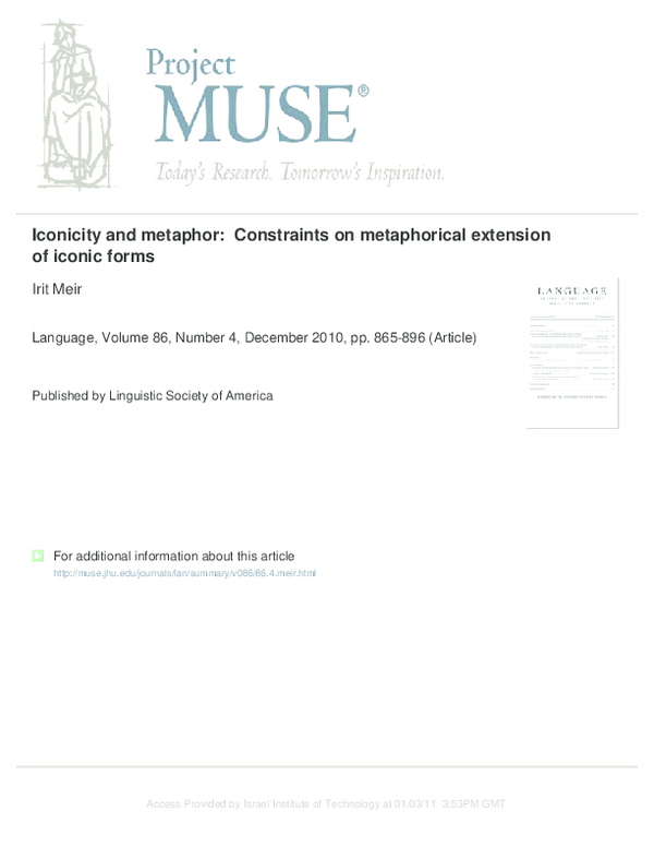 (PDF) Iconicity and metaphor: Constraints on metaphorical extension of ...