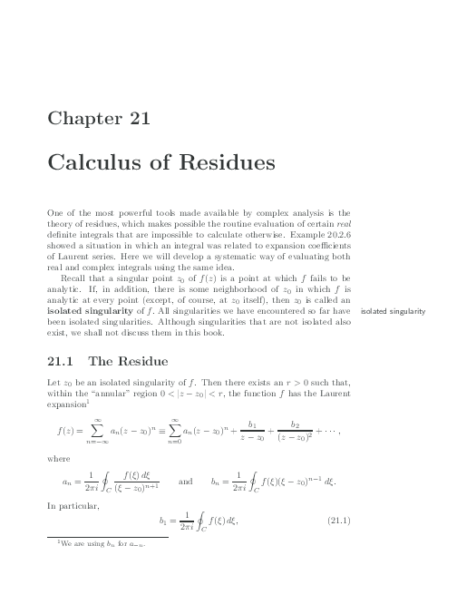 (PDF) Calculus of Residues