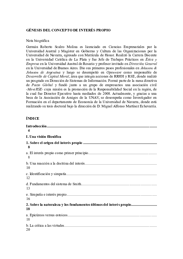 (DOC) Génesis del concepto de interés propio