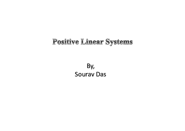 (PDF) ppt06_Positive Linear Systems
