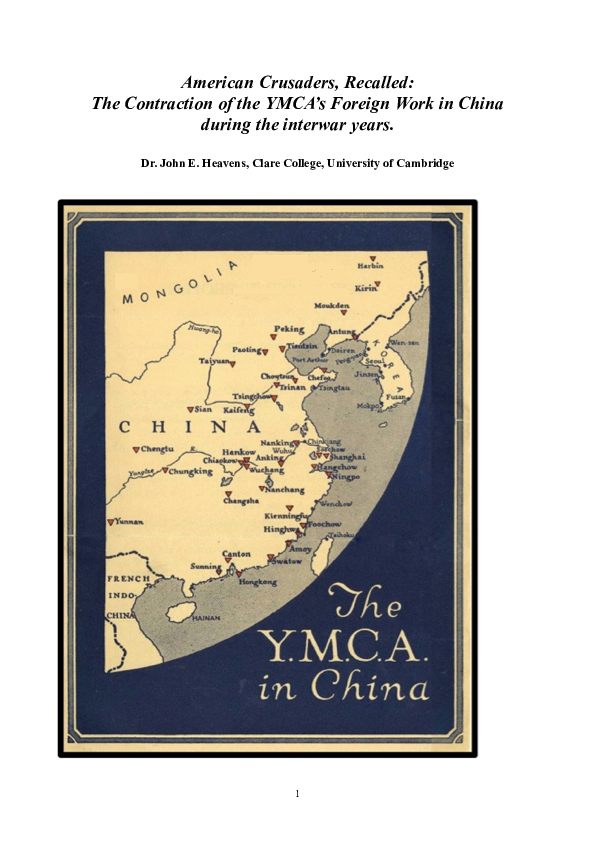 (PDF) American Crusaders, Recalled: The Contraction of the YMCA's ...