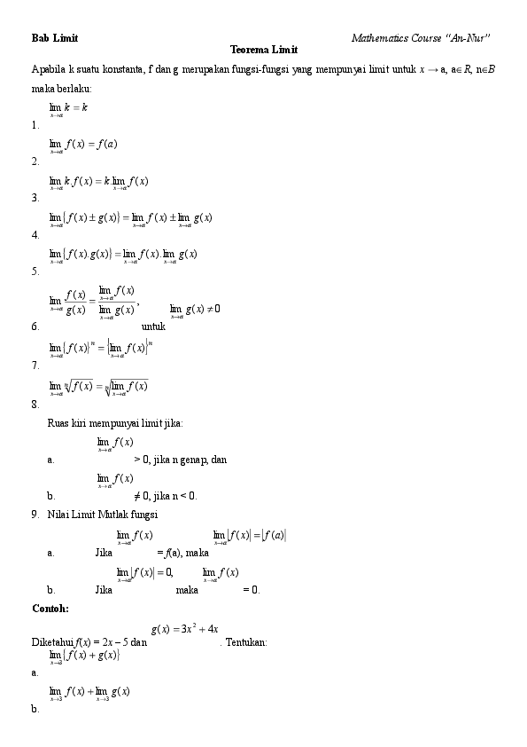 (DOC) Teorema Limit (Tugas Makul)
