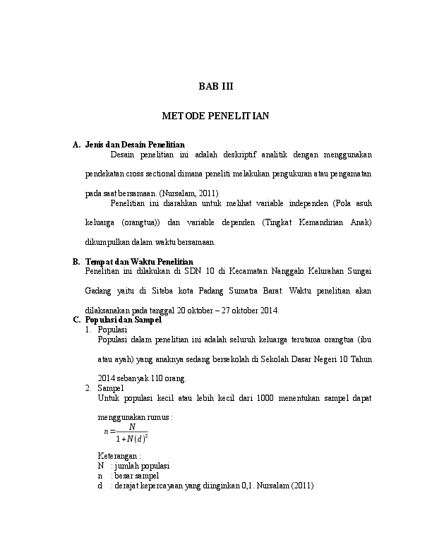 (DOC) BAB III pola asuh orangtua