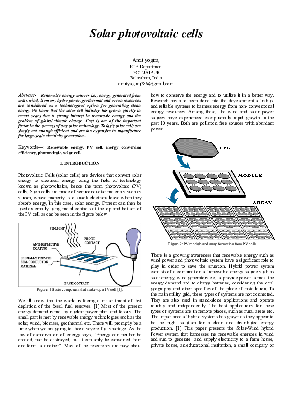 (DOC) Solar photovoltaic cells