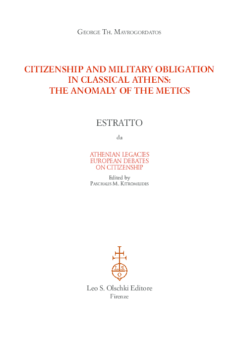 (PDF) Citizenship and Military Obligation in Classical Athens: The ...