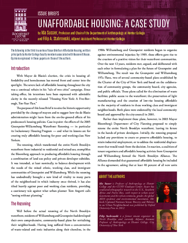 (PDF) Unaffordable Housing: A Case Study