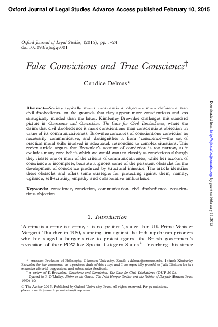 (PDF) False Convictions and True Conscience