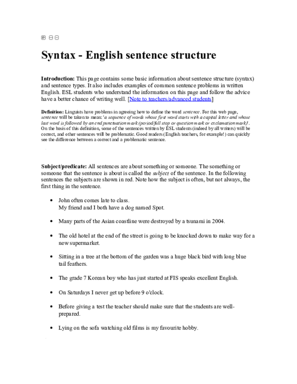 (DOC) SYNTAX SENT. STRUCTURE