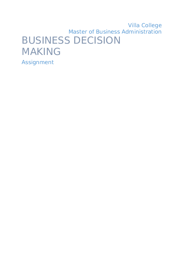 (DOC) Assignment-Accounting for Business Decision Making Accounting for ...