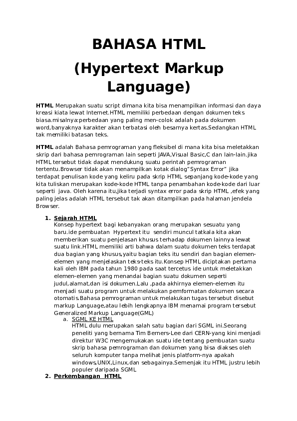 (DOC) BAHASA HTML (Hypertext Markup Language