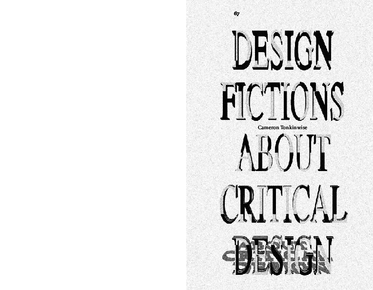 Fictions about Speculative Design