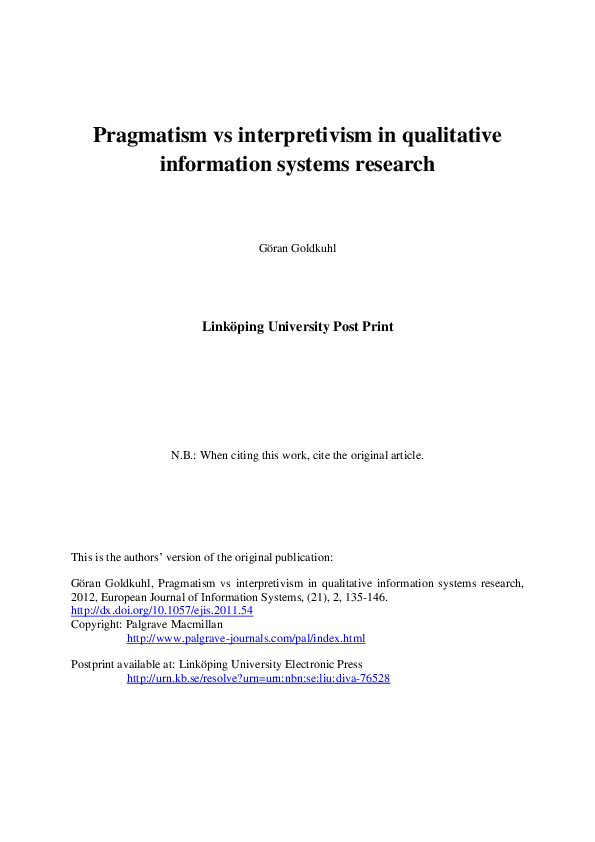(PDF) Interpretive paradigm info