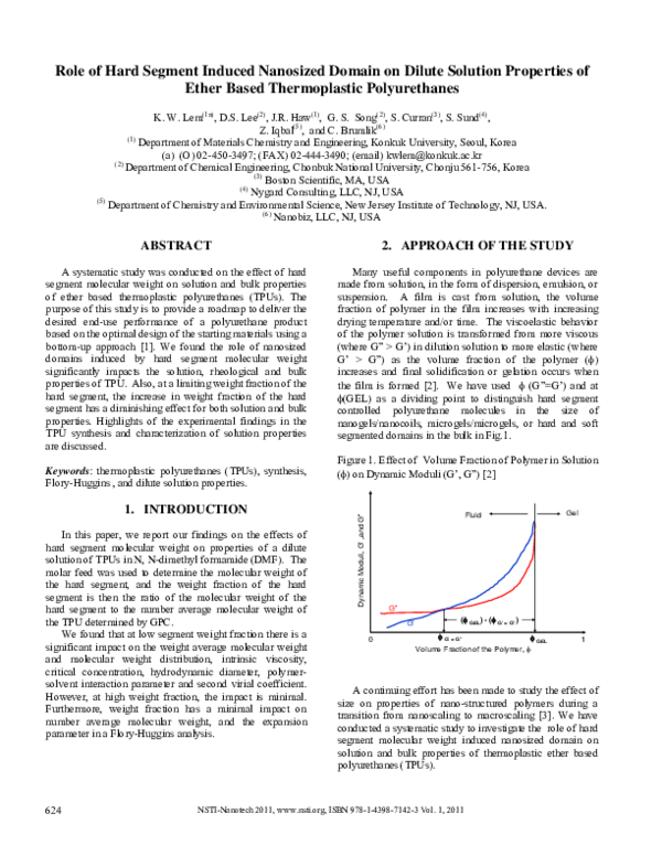 (PDF) Role of Hard Segment Induced Nanosized Domain on Dilute Solution ...