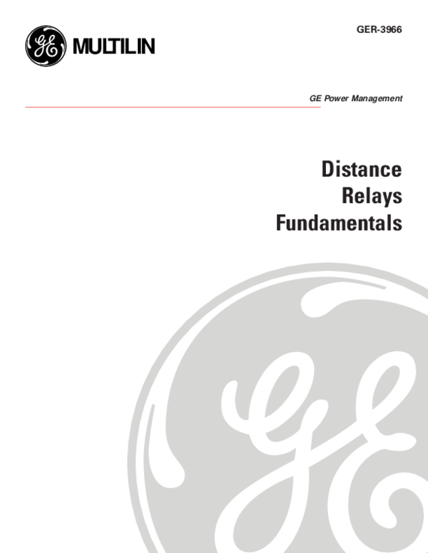 (PDF) MUL TILIN Distance Relays Fundamentals GE Power Management