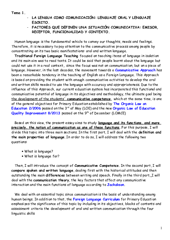 (DOC) Language as communication