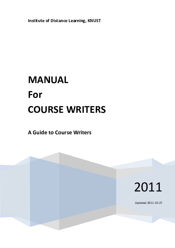 (PDF) manual for course writing