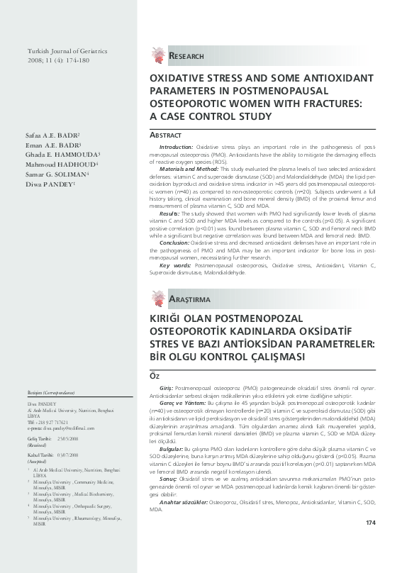 (PDF) OXIDATIVE STRESS AND SOME ANTIOXIDANT PARAMETERS IN ...