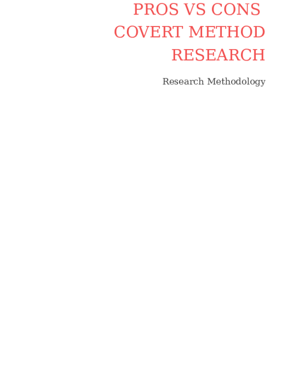 (DOC) Covert Research Methods,, Pro et Contra | Natalija Krstova ...